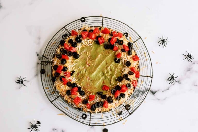 Spooky Halloween 7-Layer Dip Recipe - Six Sisters' Stuff