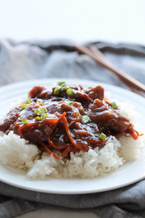 Slow Cooker Beef Tips and Rice Recipe