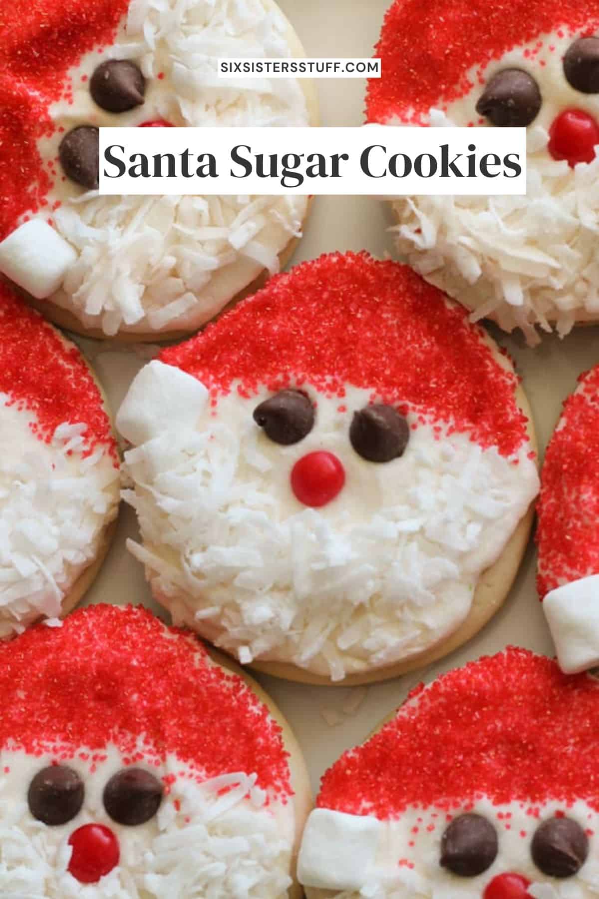 Santa Sugar Cookies Recipe - Six Sisters' Stuff