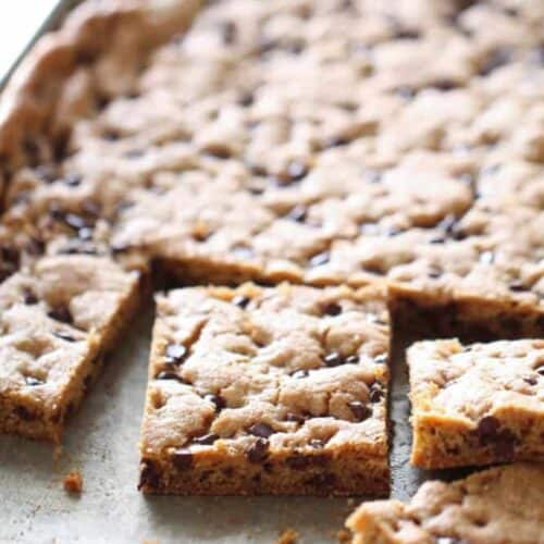 Sheet Pan Chocolate Chip Cookie Bars Recipe - Six Sisters' Stuff
