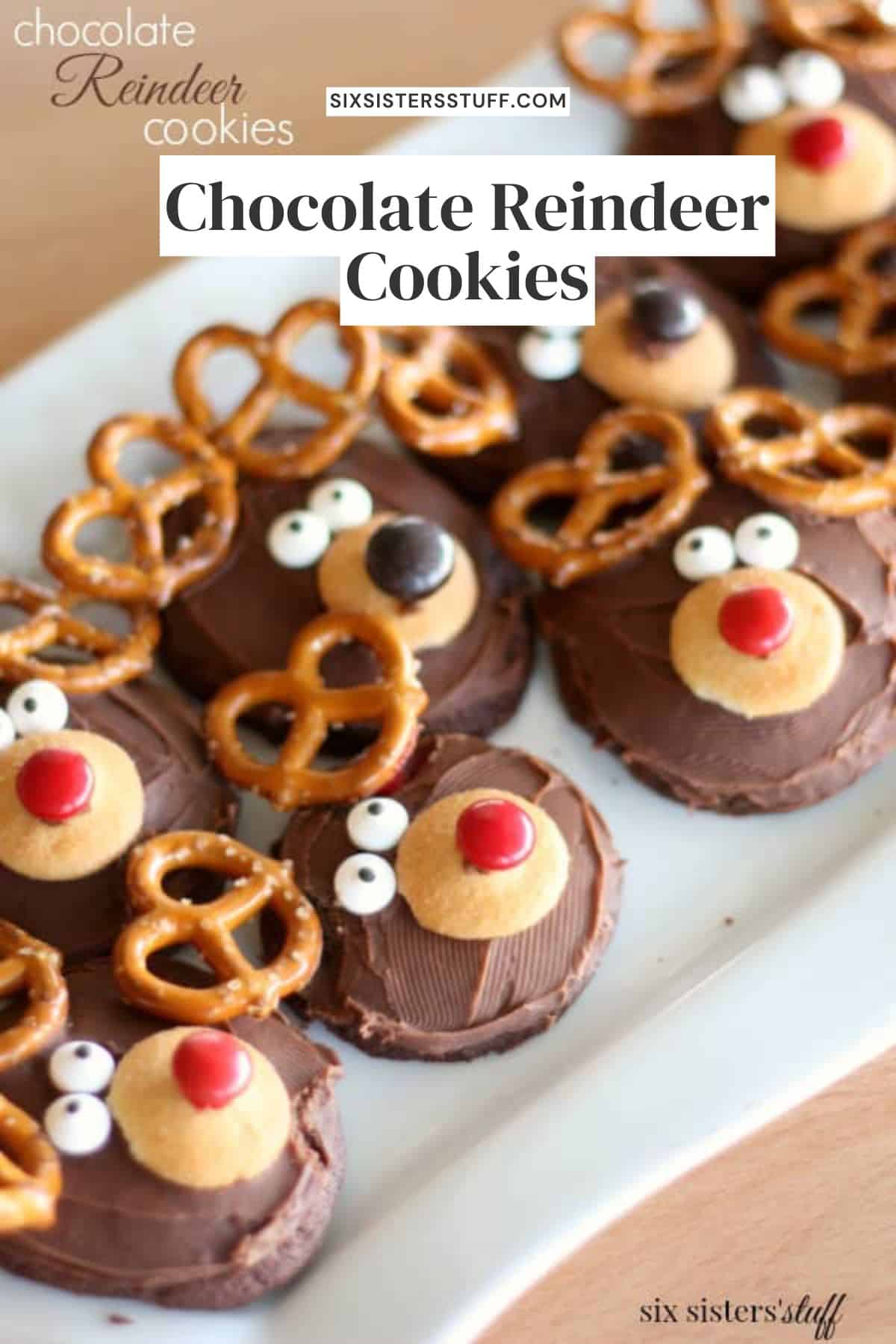 Chocolate Reindeer Cookies Recipe - Six Sisters' Stuff