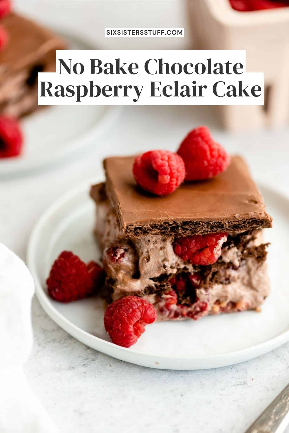 Chocolate Raspberry Eclair Cake Recipe - Six Sisters' Stuff