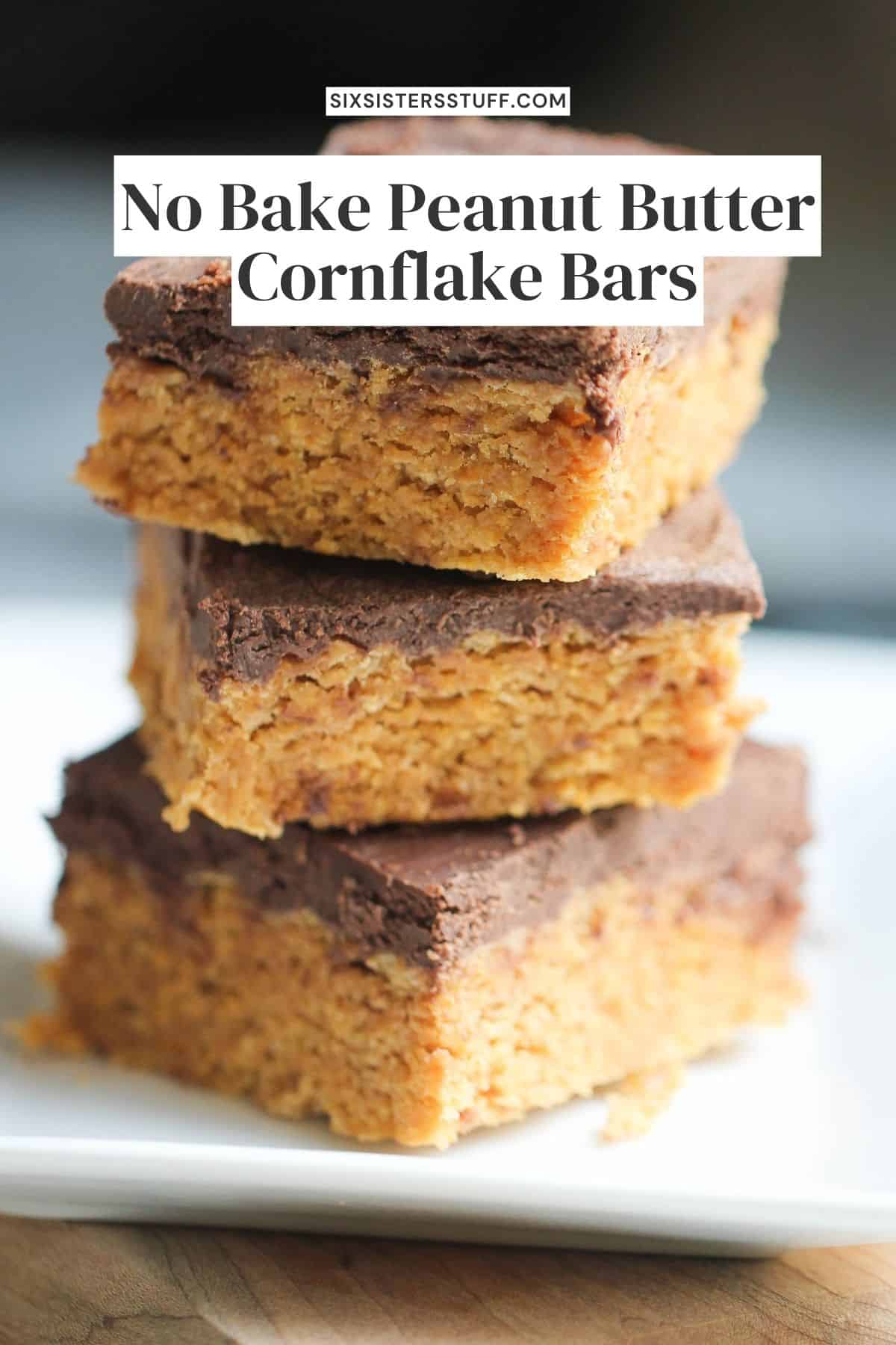 No Bake Peanut Butter Cornflake Bars Recipe - Six Sisters' Stuff
