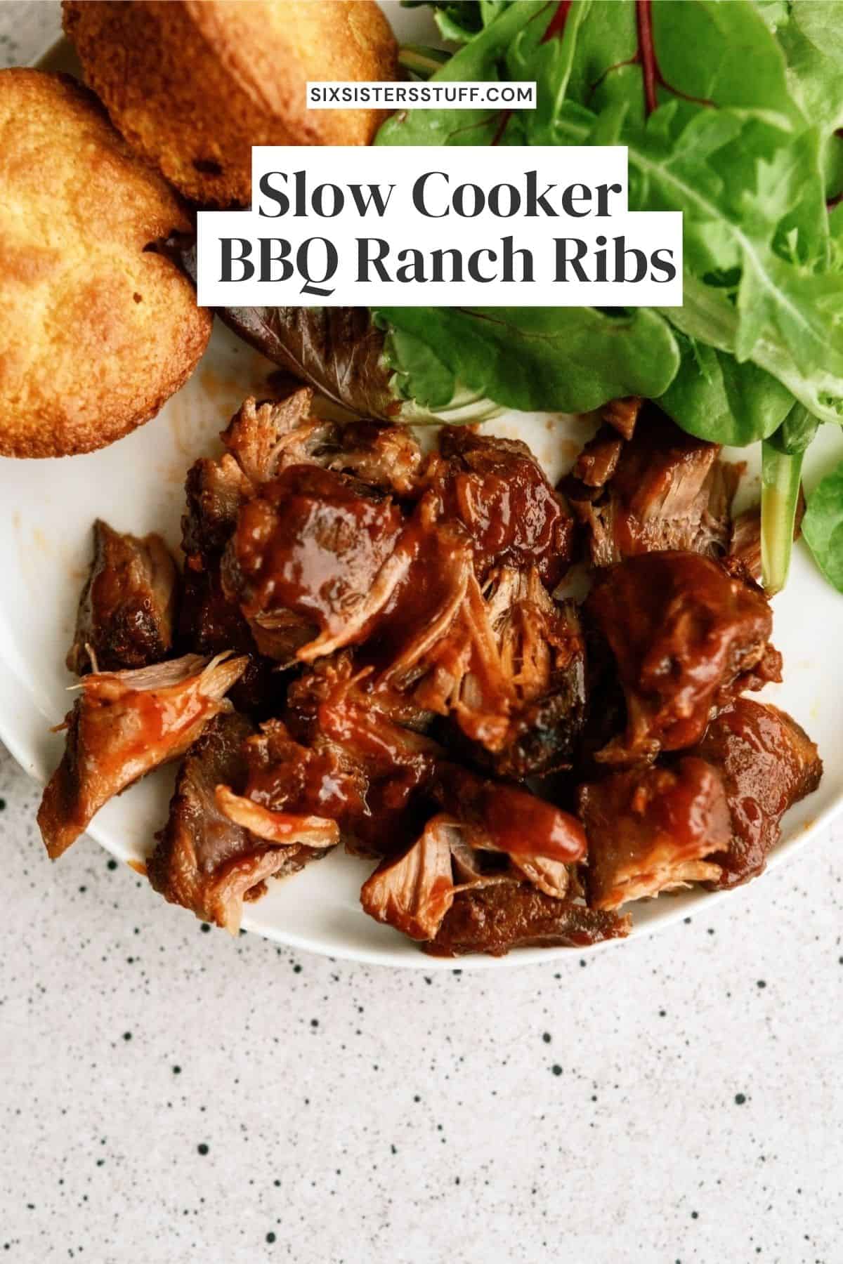 Slow Cooker BBQ Ranch Ribs Recipe - Six Sisters' Stuff