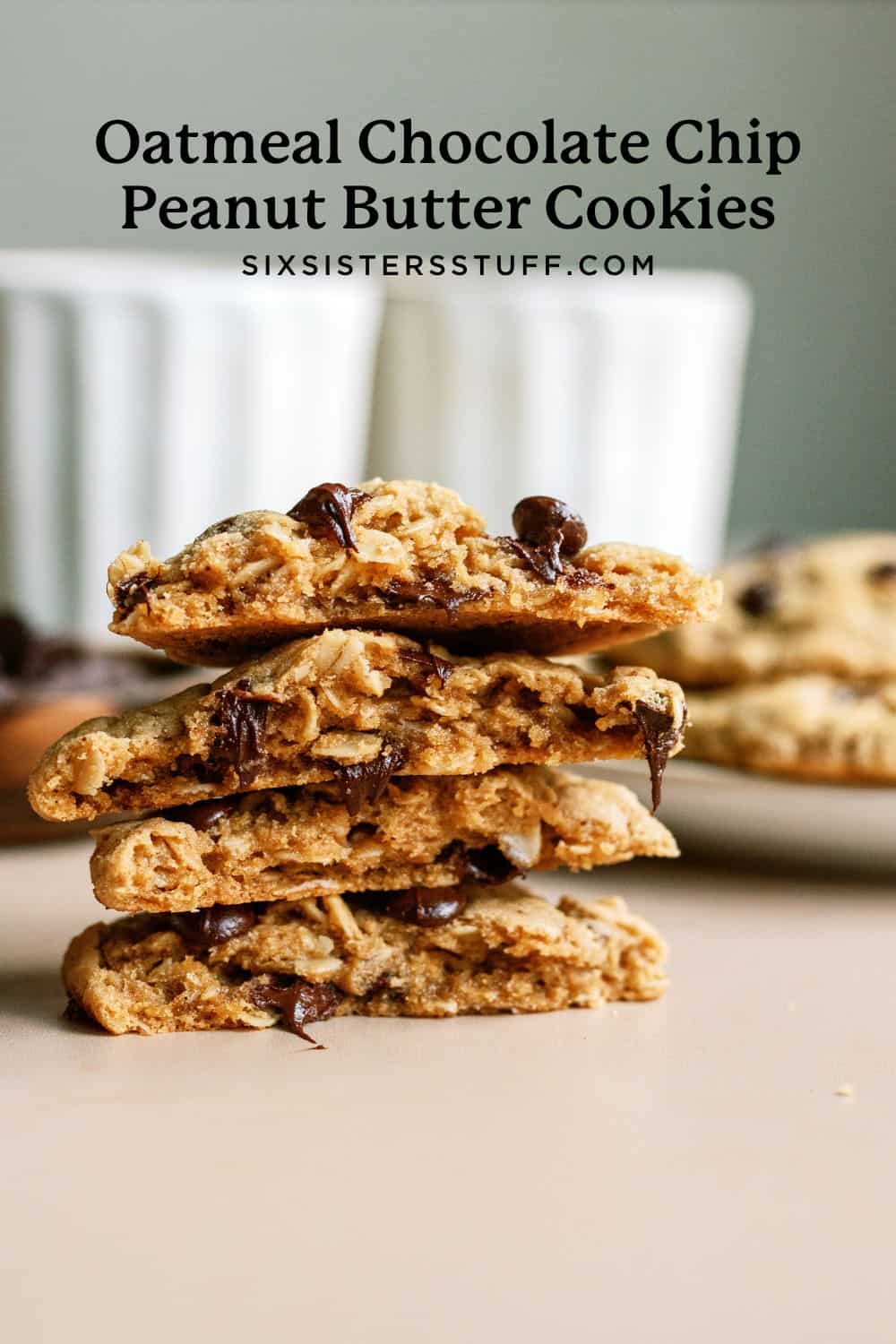 Oatmeal Chocolate Chip Peanut Butter Cookies Recipe