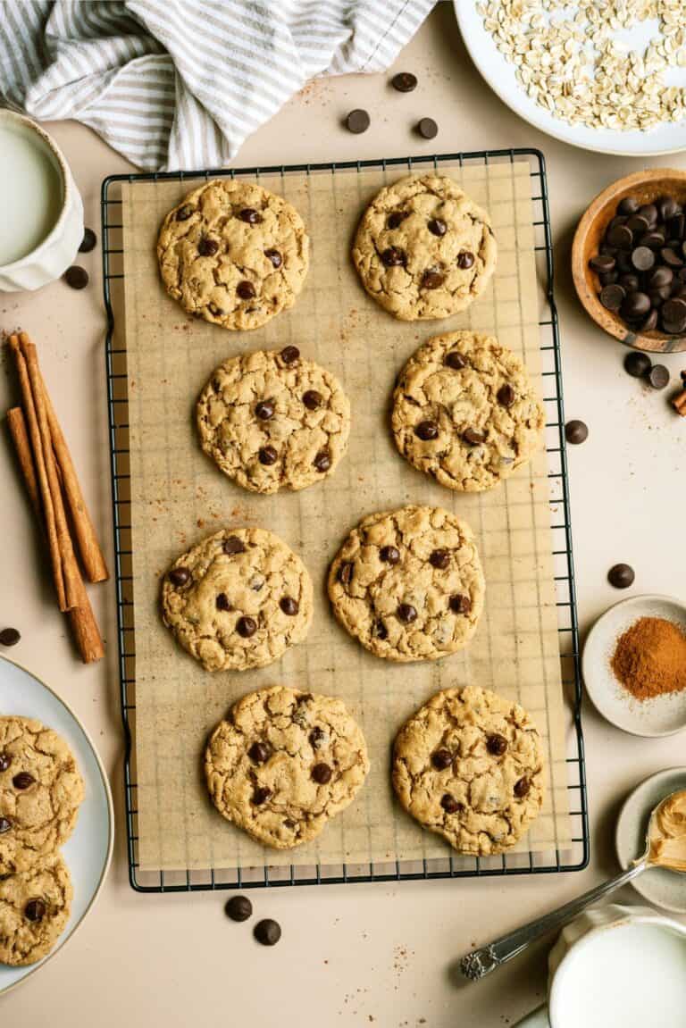 Oatmeal Chocolate Chip Peanut Butter Cookies - Six Sisters' Stuff