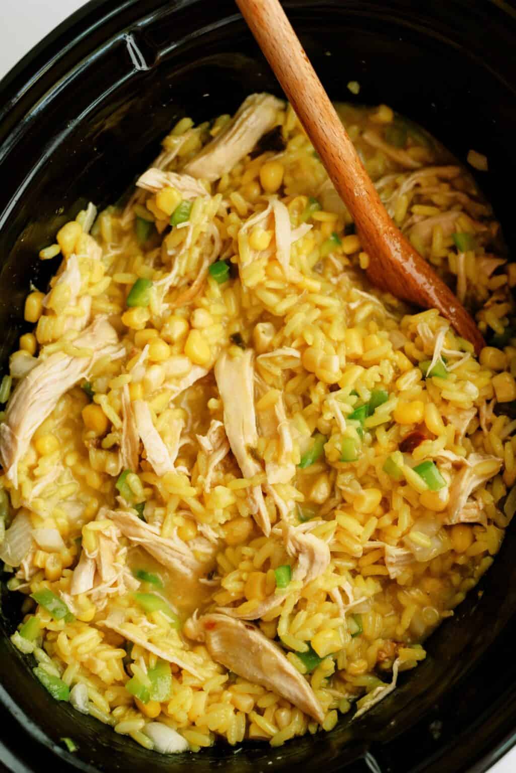 Slow Cooker Cheesy Chicken and Rice Recipe