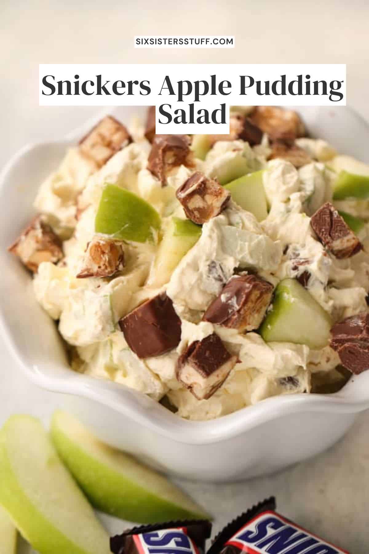 Snickers Apple Pudding Salad Recipe - Six Sisters' Stuff