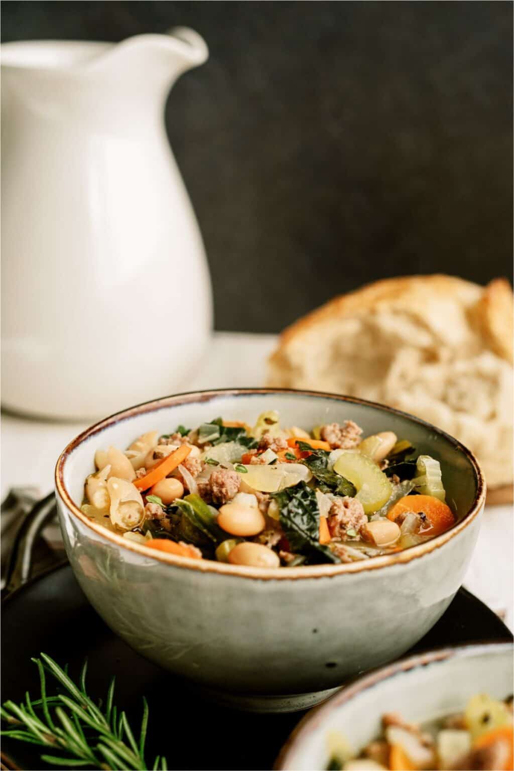 Tuscan White Bean Soup Recipe - Six Sisters' Stuff