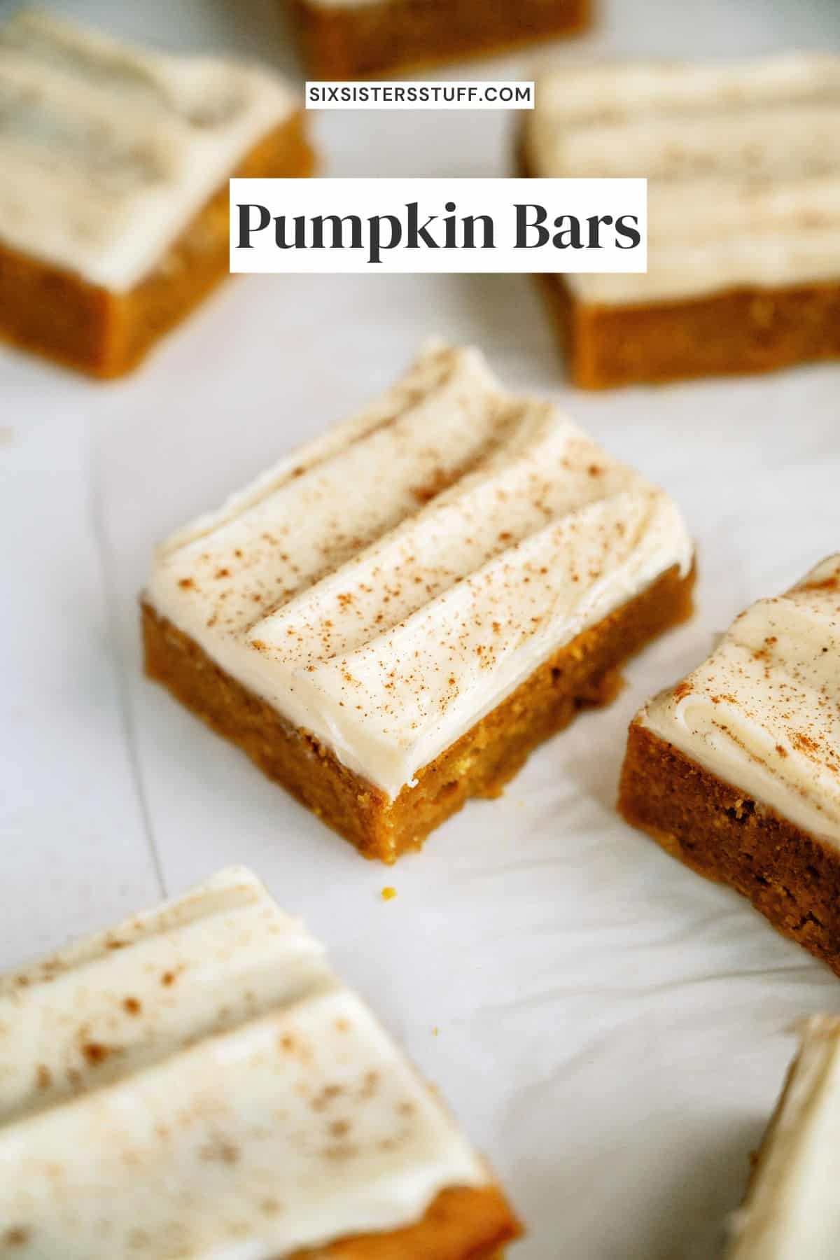 Pumpkin Bars Recipe - Six Sisters' Stuff